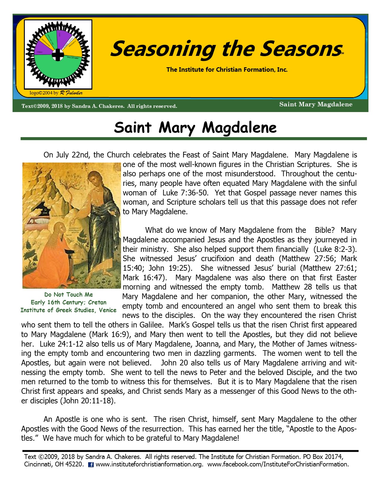 Institute for Christian Formation: Saint Mary Magdalene